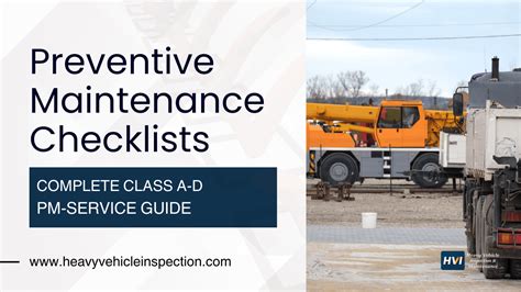 Fleet Maintenance Checklist Complete Guide To Class A B C And D Pm