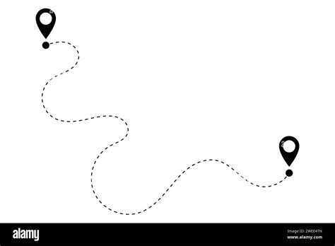 Route Icon Two Points With Dotted Path And Location Pin Route Location Icon Two Pin Sign And