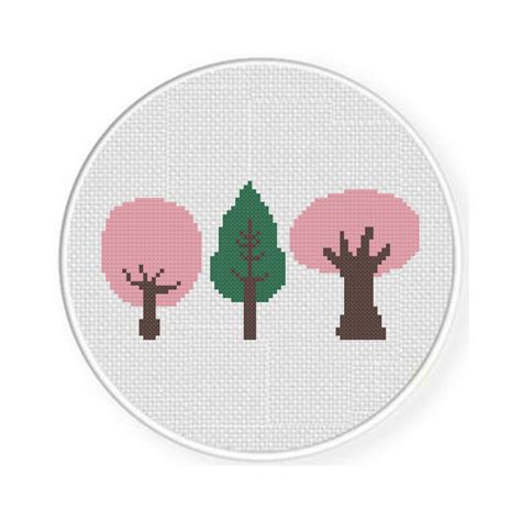 Three Trees Cross Stitch Pattern Daily Cross Stitch