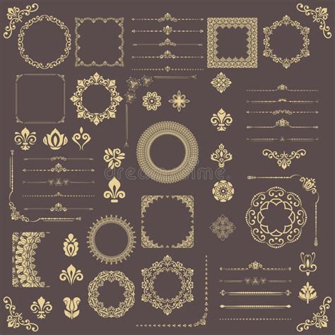 Vintage Big Set Of Classic Patterns Collection Of Graphics Stock Illustration Illustration Of