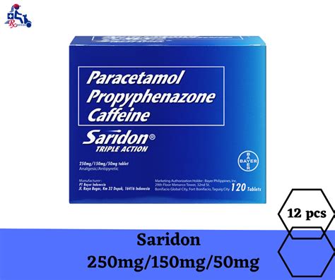 Saridon Triple Action Paracetamol Propyphenazone Caffeine Tablet 12s Lazada Ph