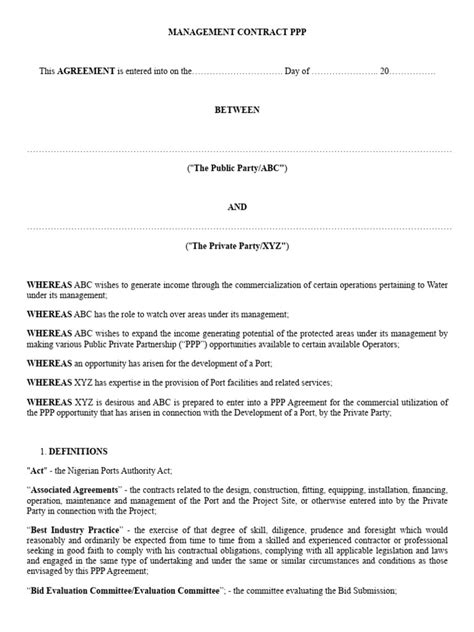Ppp Agreement Pdf