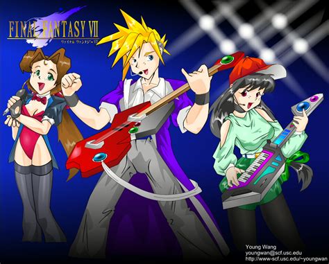Tifa Lockhart Cloud Strife And Aerith Gainsborough Final Fantasy And 1 More Drawn By Young