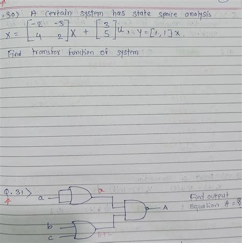 Solved A Certain System Has State Space