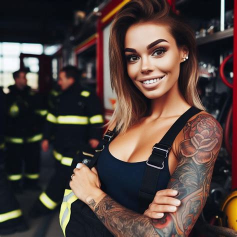 Download Ai Generated Woman Firewoman Royalty Free Stock