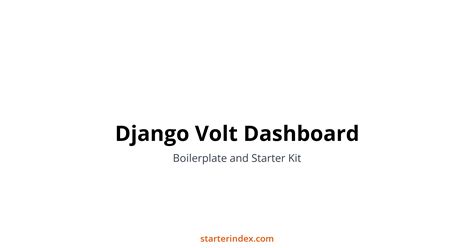 Django Volt Dashboard Starter Index