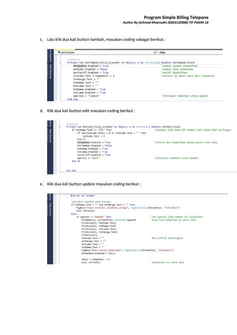 Billing Telepon Dengan Visual Basic Pdf
