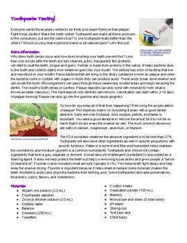 Toothpaste Testing By Humerus Teacher TPT