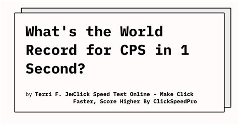 Whats The World Record For Cps In 1 Second Click Speed Test Online Make Click Faster