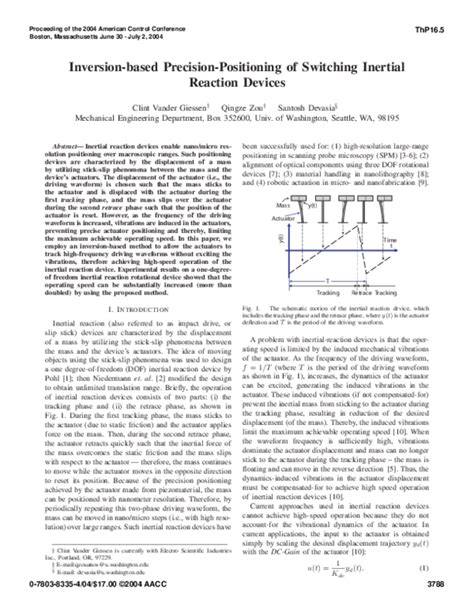 Pdf Inversion Based Precision Positioning Of Switching Inertial Reaction Devices