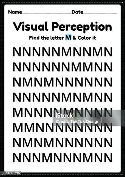 눈과 뇌 활동을 개발하는 데 도움이 유치원 과 유치원 아이들을위한 알파벳 문자 워크 시트의 시각적 지각 기술 활동 0명에 대한 스톡 벡터 아트 및 기타 이미지 Istock