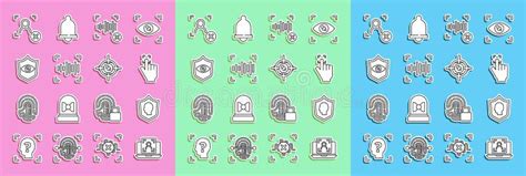 Set Line Laptop With Face Recognition User Protection Fingerprint Rejection Voice Voice