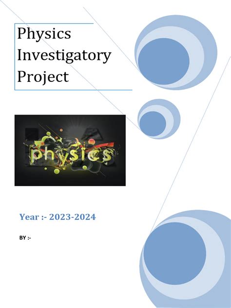 Physics Investigatory Project Coverpage Certificate Aknowledge Pdf