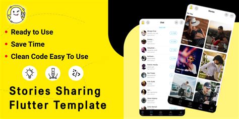 snapchat clone stories sharing flutter ui kit by technodigitz codester