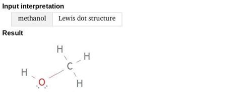 Methanol Lewis Dot Structure