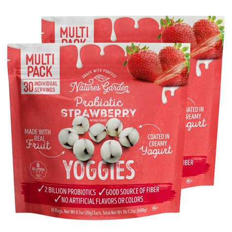 Natures Garden Probiotic Strawberry Yoggies 21oz 30 X 0