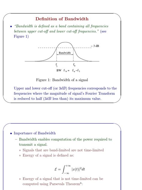 bandwidth concepts pdf bandwidth signal processing low pass filter