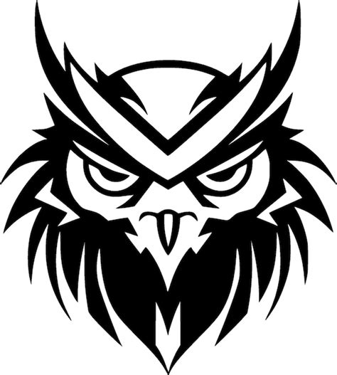 Premium Vector Owl Black And White Vector Illustration