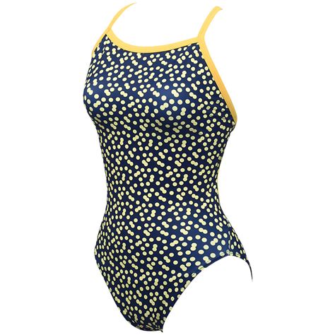 르네 네이비옐로우 여자 실내 원피스 수영복 하고 Hago