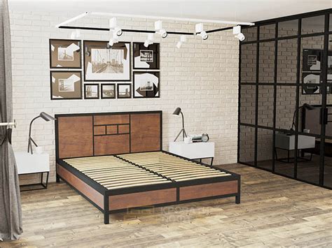 Кровать в стиле Лофт 200 на 200 N52 в Минске по лучшей цене