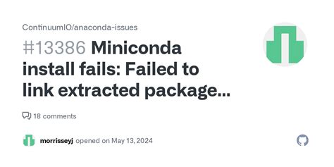 Miniconda Install Fails Failed To Link Extracted Packages To Install Path · Issue 13386