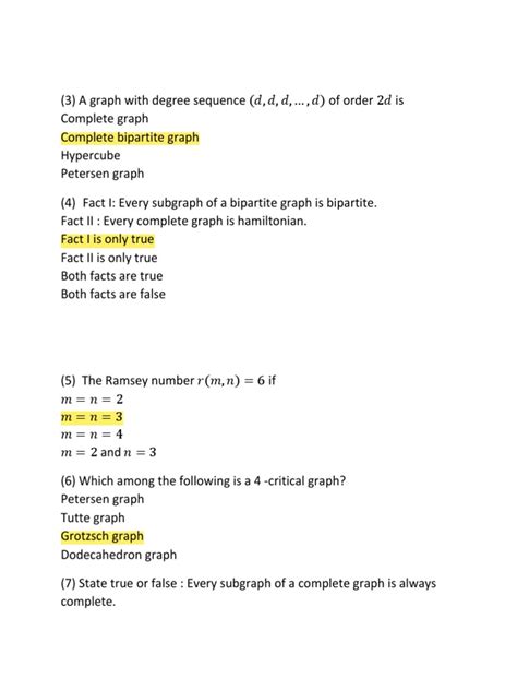 Graph Theory Model Exam Pdf Graph Theory Combinatorics