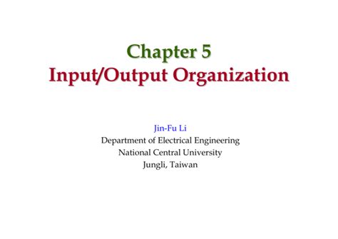 Chapter 5 Inputoutput Organization
