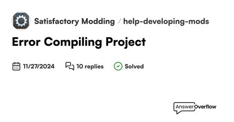 Error Compiling Project Satisfactory Modding