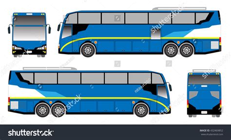 Modern Touring Bus Vector Sporty Bus เวกเตอรสตอก ปลอดคาลขสทธ 432469852 Shutterstock