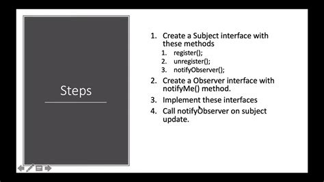 Behavioural Design Patterns The Observer Pattern Youtube