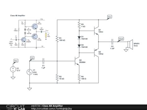 Class Ab Amplifier Circuit Diagram