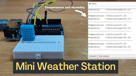 Dht11 Temperature And Humidity Sensor With Arduino Mini Weather Station