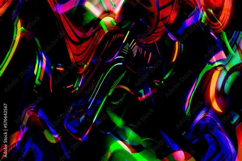Abstract Vibrant Neon Fluid Free Distorted Dynamic Flowing Ripple Design Creative Template Print