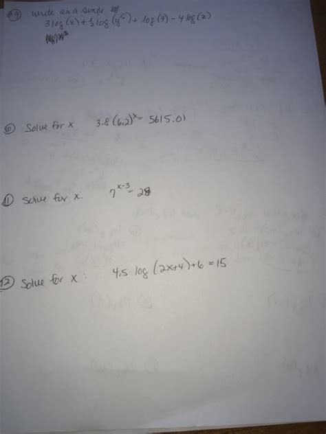 Solved Write As A Simple Log Log X Log Y Chegg Com