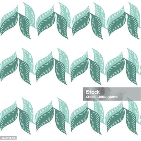 파란색 잎 모양으로 고립 된 미니멀 한 매끄러운 패턴 흰색 배경입니다 장식 인쇄 0명에 대한 스톡 벡터 아트 및 기타 이미지