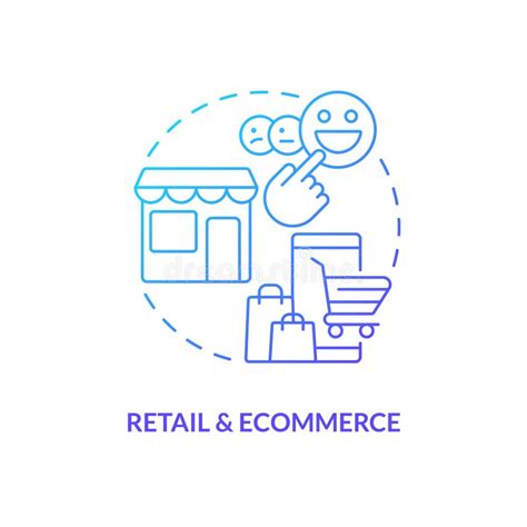 Retail And Ecommerce Blue Gradient Concept Icon Stock Vector