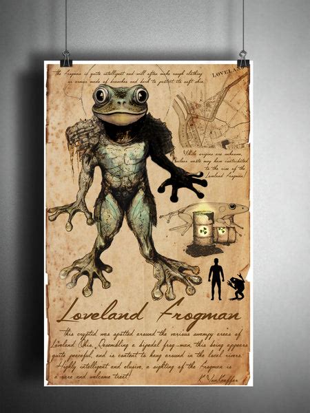 Loveland Frogman Art Urban Legend Bestiary Cryptozoology Science Jour