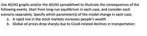 Solved Use AD AS Graphs And Or The AD AS Spreadsheet To Chegg Com