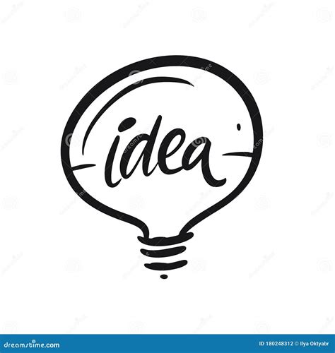 Idea Sign Hand Written Lettering Phrase Black Color Text Vector