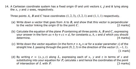 Solved A Cartesian Coordinate System Has A Fixed Origin Chegg