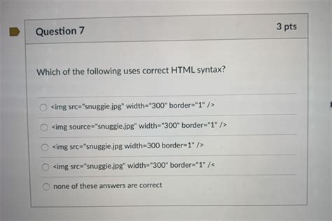 Solved Question 7 3 Pts Which Of The Following Uses Correct