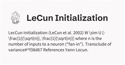 Lecun Initialization
