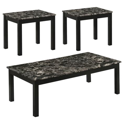 Darius Black 3 Pc Coffee Table Set Maryland And Manassas Va Furniture