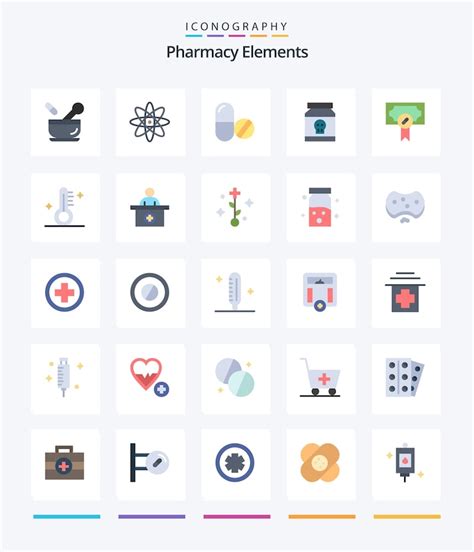 Free Vector Creative Pharmacy Elements 25 Flat Icon Pack Such As