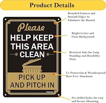 Please Help Keep Area Clean Sign Will Not Rust Safety Notice Signs