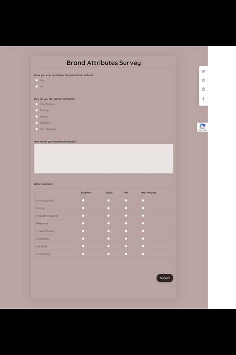 brand attributes survey template survey template templates surveys