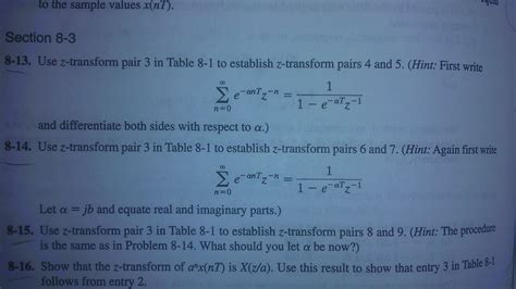 Solved Use Z Transform Pair 3 In Table 8 1 To Establish