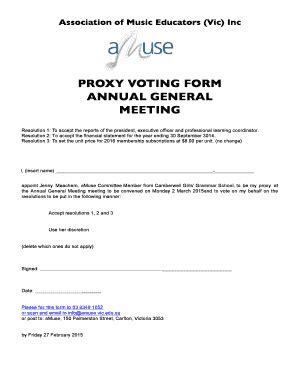 Proxy Voting Form Template Free Download Page PdfFiller