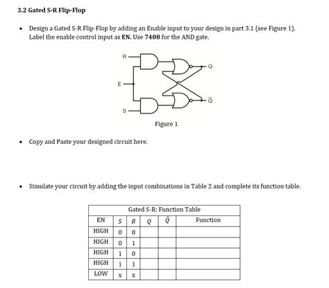 solved 3 2 gated s r flip flop design a gated s r