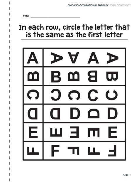 Free Printable Form Constancy Worksheets Free Printable A Z